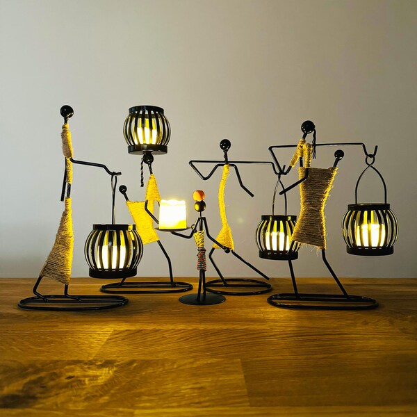 Tender Couple Iron Art Sculpture Modern Romantic Metal Statue Creative ...