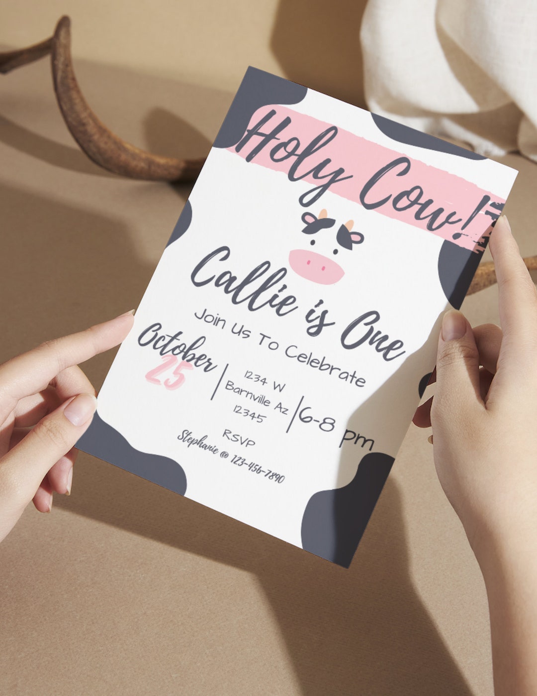 Holy Cow Invitation Birthday Invite Downloadable - Etsy