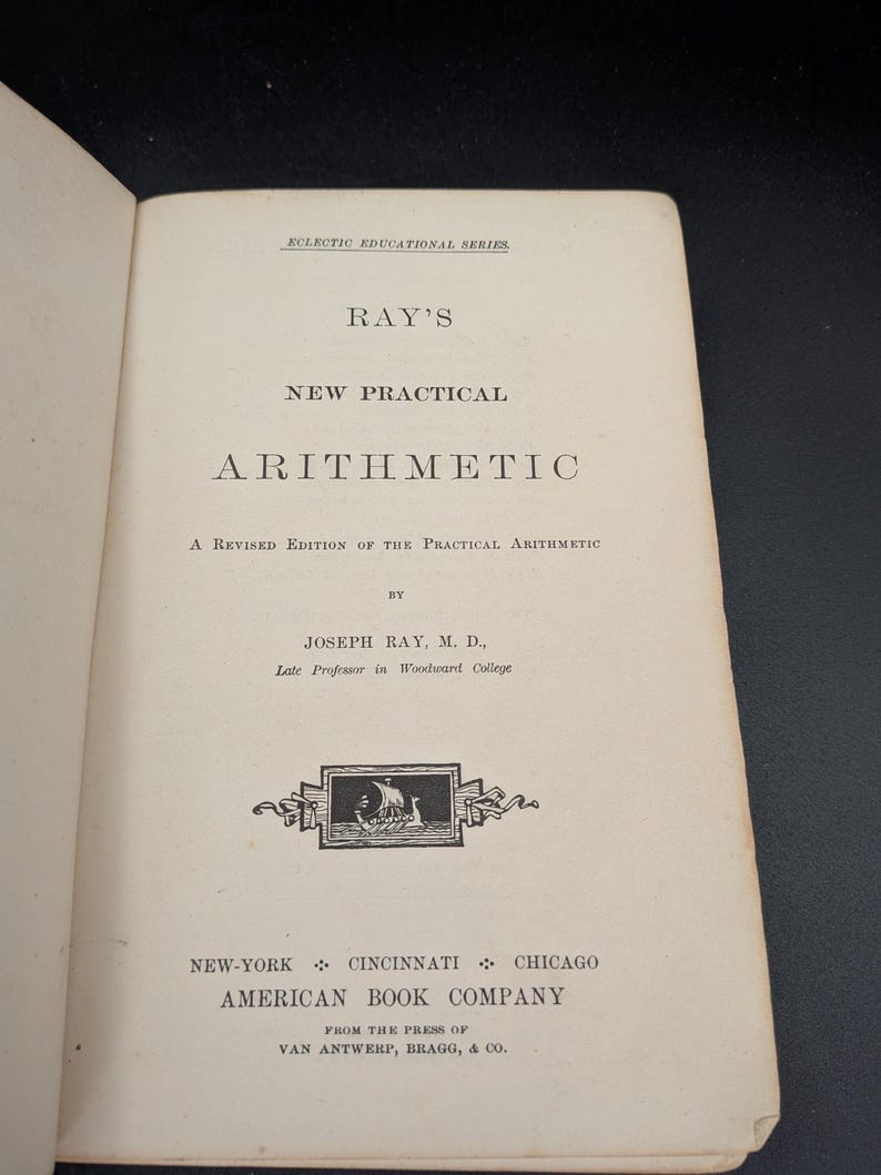 Antique Education Book Ray's New Practical Arithmetic Published in 1877 ...