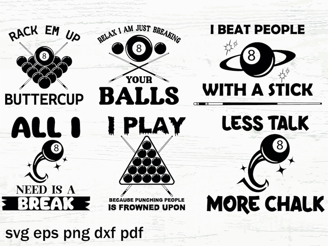 Billiards SVG Bundle: Pool Player Vector Graphics (digital Download) - Etsy