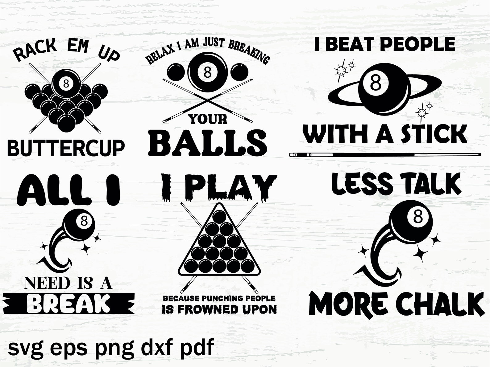 Billiards SVG Bundle: Pool Player Vector Graphics (digital Download) - Etsy