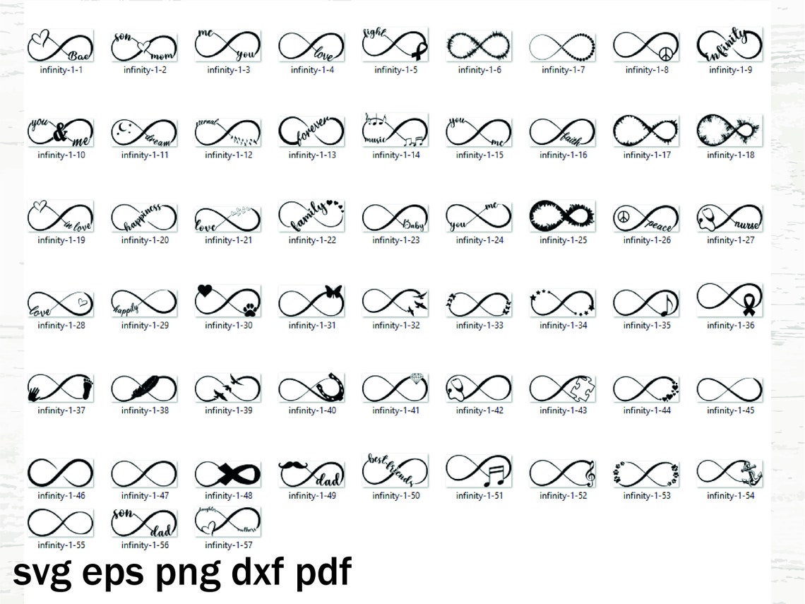 Infinity Love SVG: Family, Heart, Forever Designs (digital Files) - Etsy