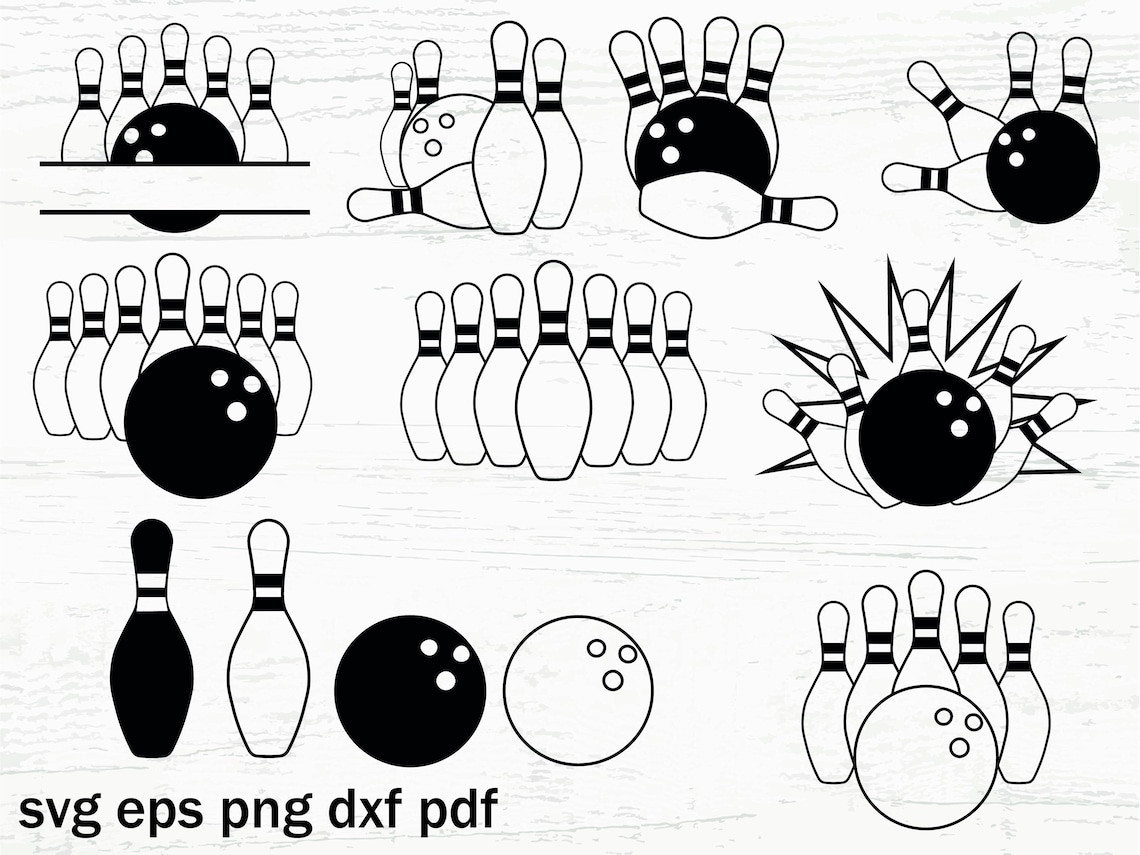 Bowling SVG Bundle, Bowling Svg, Bowling Split Monogram Svg, Bowling ...
