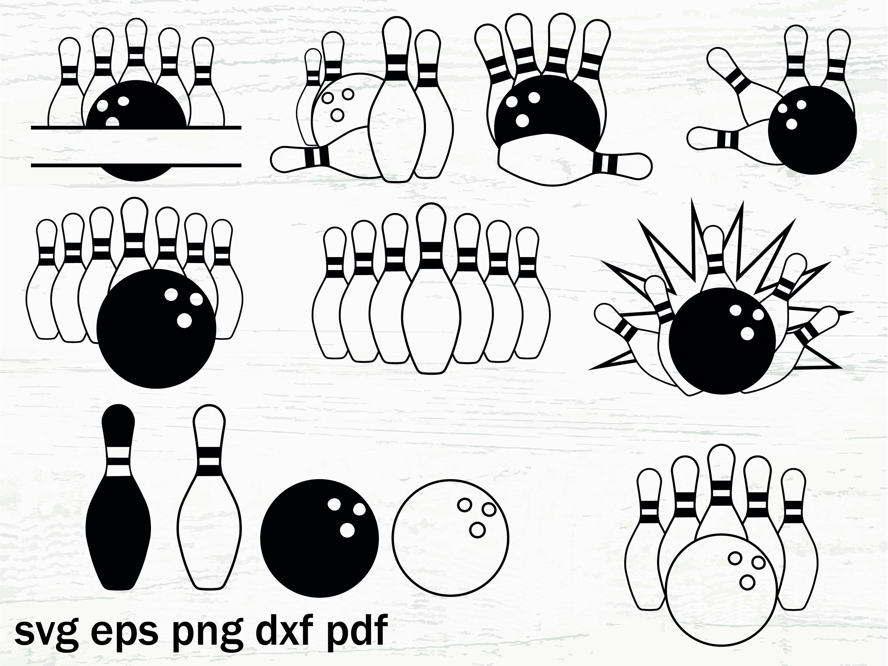 Bowling SVG Bundle, Bowling Svg, Bowling Split Monogram Svg, Bowling ...