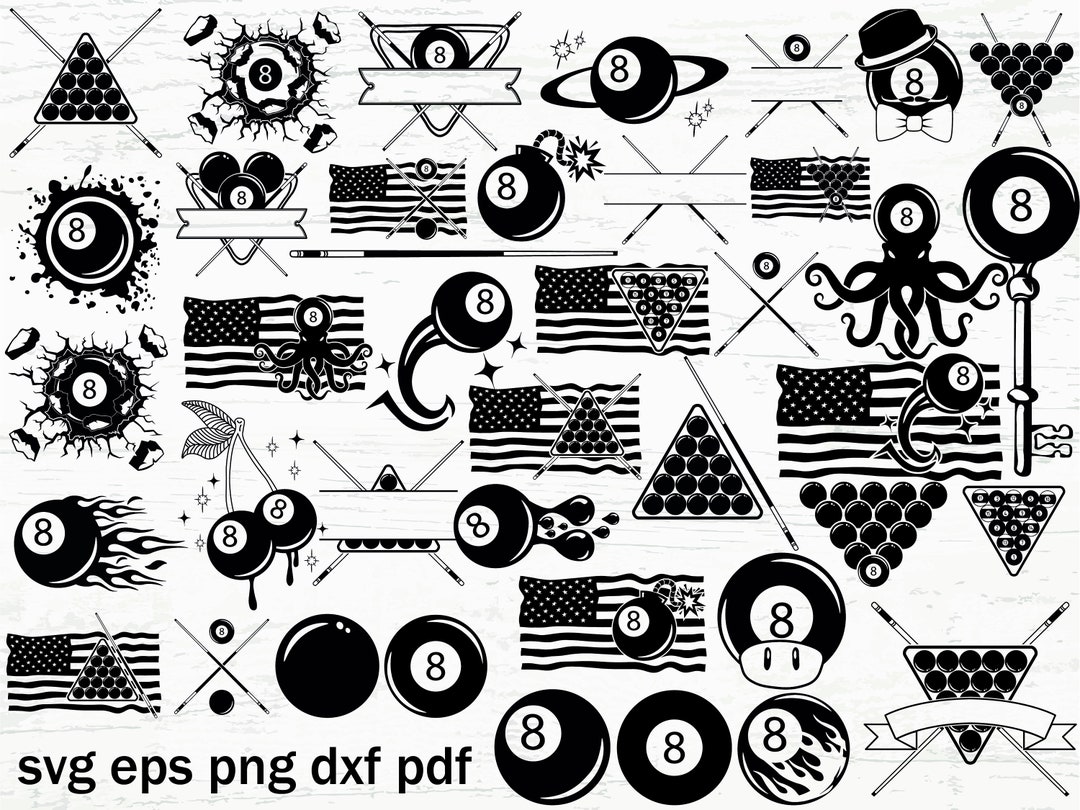 Billiards SVG Bundle: Pool Ball Vector Graphics (cut Files) - Etsy