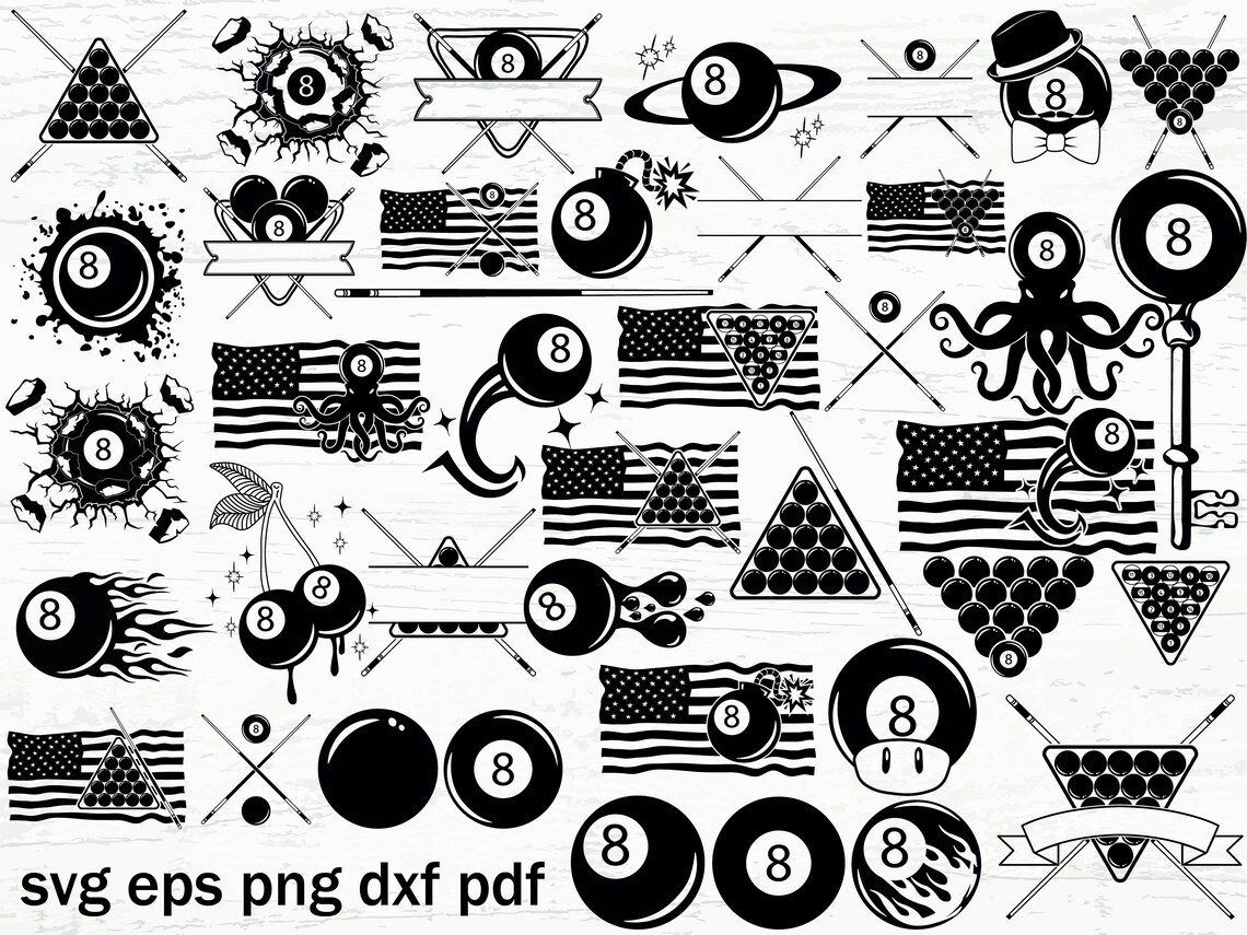Billiards SVG Bundle: Pool Ball Vector Graphics (cut Files) - Etsy