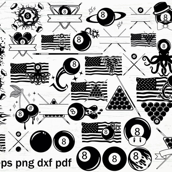 Pool Billiards Logo - Etsy