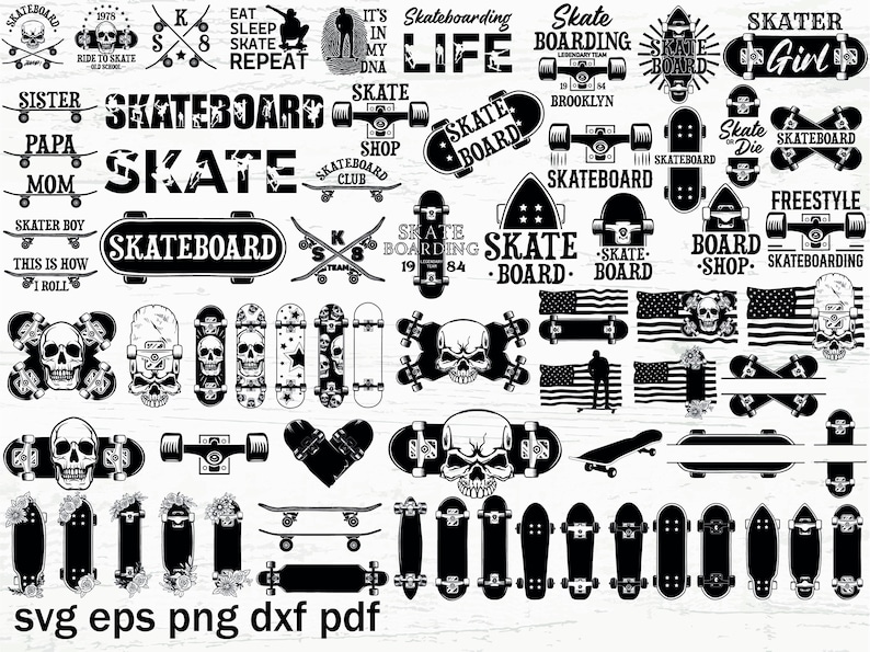 Skateboard Svg Png Bundle, Skateboard Svg, Skateboard Wall Art, Skater ...
