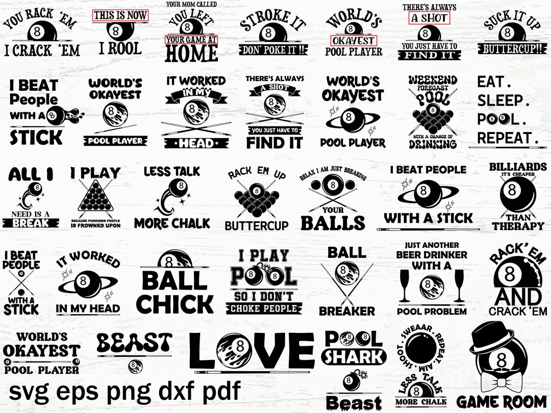 Billiards SVG Bundle: Pool Player Vector Graphics (digital Download) - Etsy