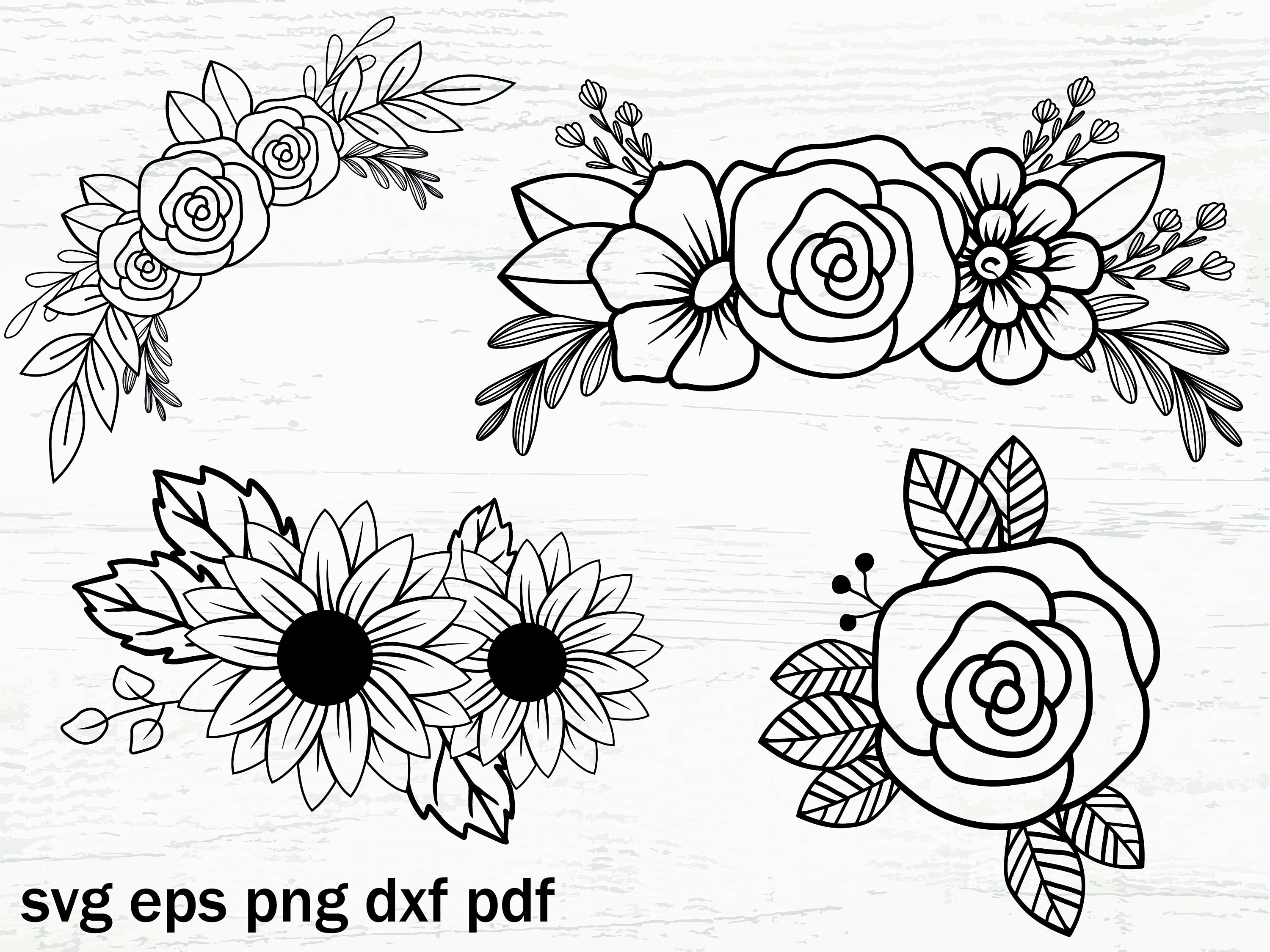 Flower SVG Files, Flower Cut Svg, Flower Cut File, Floral Svg Files ...