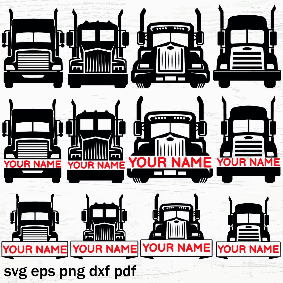 Semi Truck Name SVG: Trucker Cut File (digital Download) - Etsy