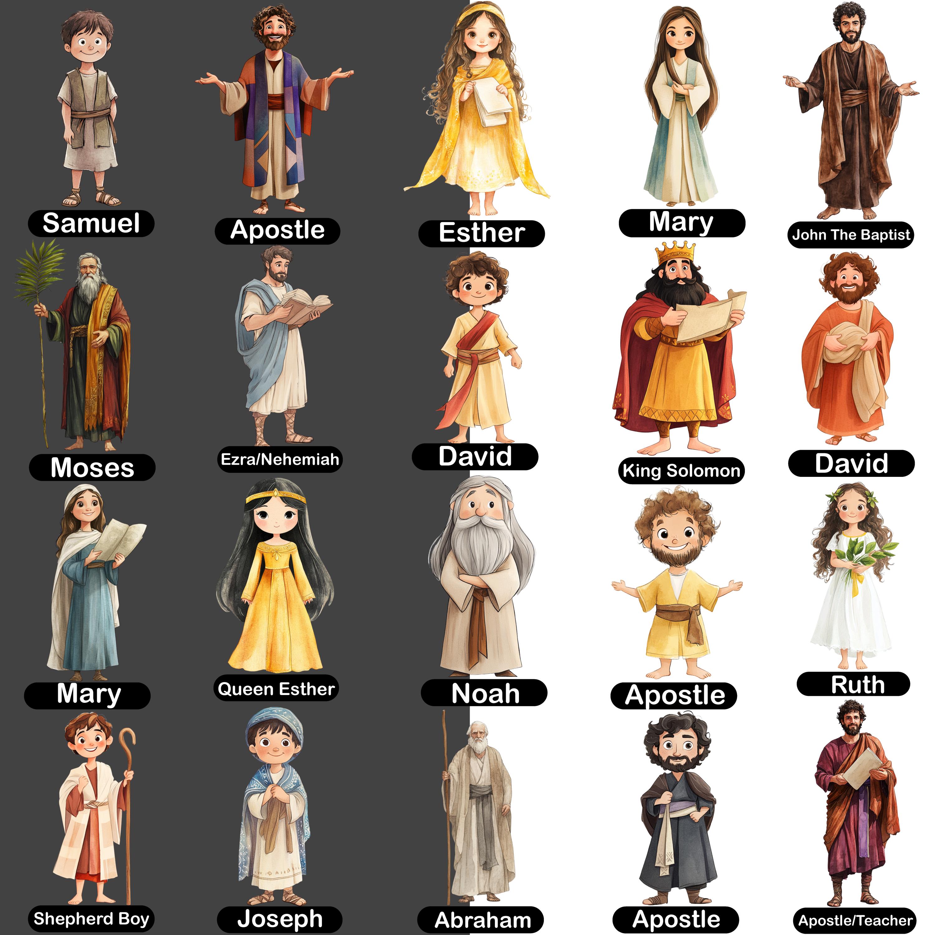 Old Testament Clipart Bundle: Watercolor Bible Characters & Scenes (PNG ...