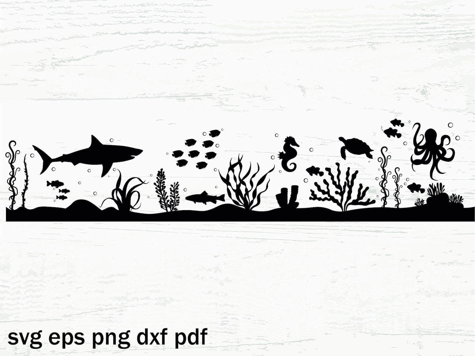 Sea Scene Svg, Undersea With Fish Svg, Corals Reef Svg, Seaweed Svg ...