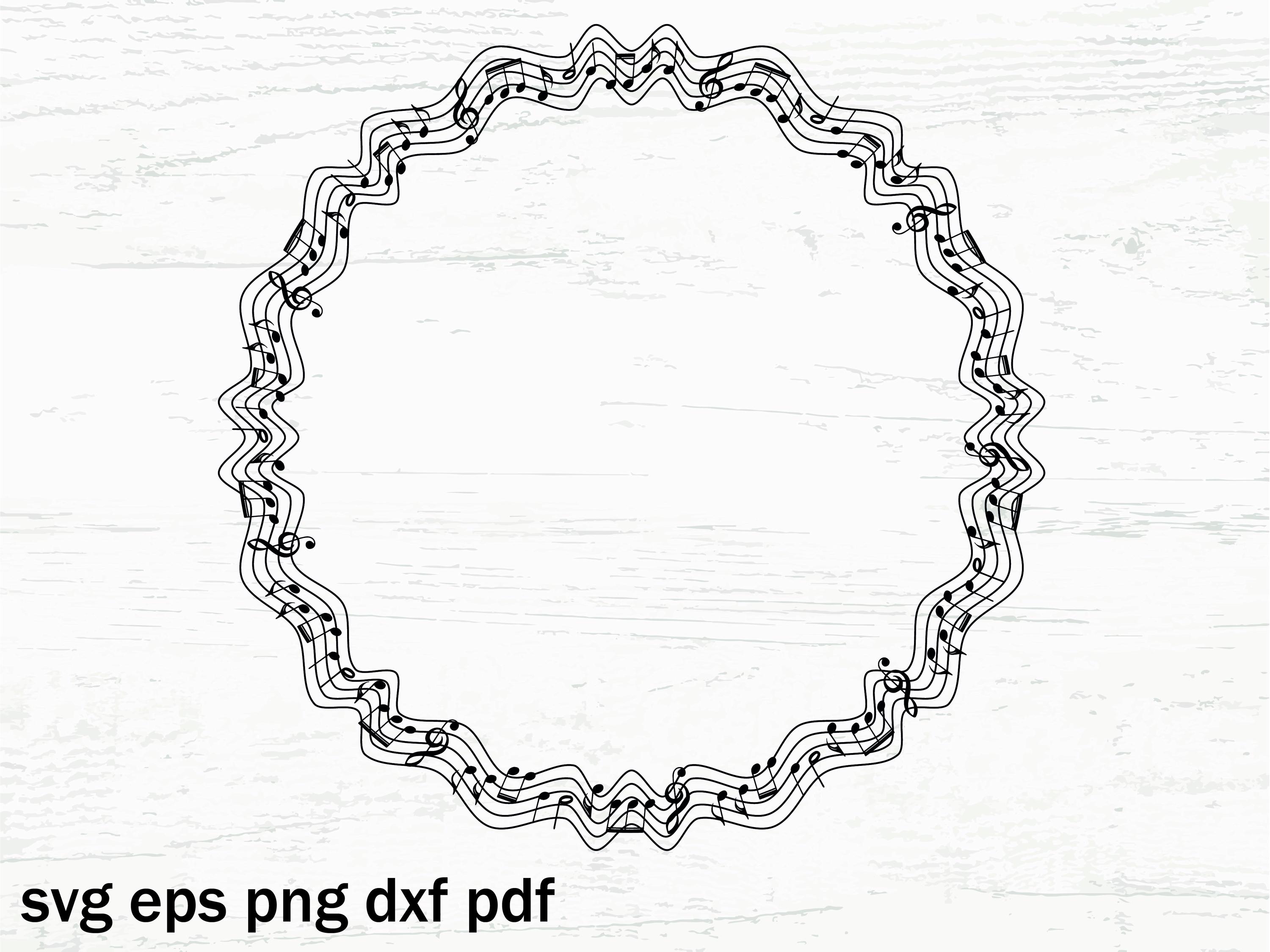 Music Note Circle Frame: Treble Clef SVG PNG Vector (digital Download ...