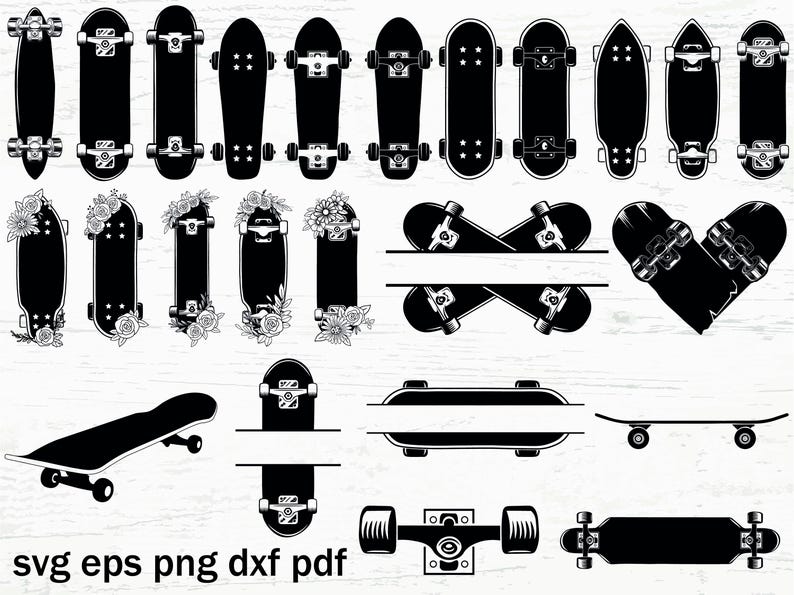Skateboard SVG Bundle: Skater Graphics, Wall Art (digital Download) - Etsy