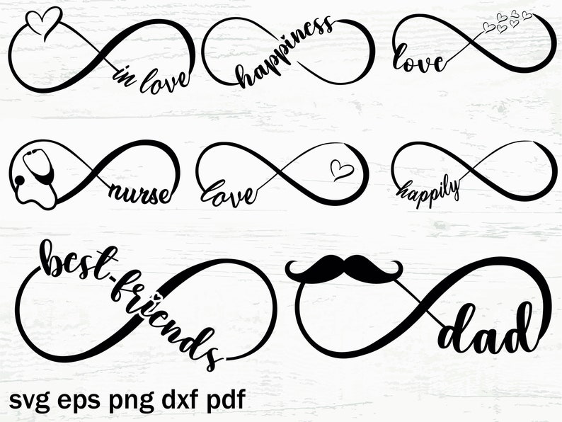 Infinity Love SVG: Family, Heart, Forever Designs (digital Files) - Etsy