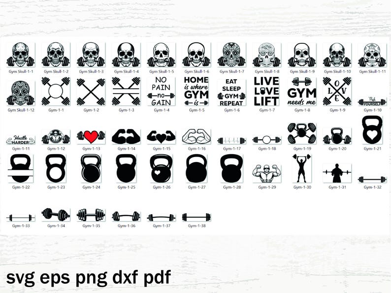 Skeleton Dumbbell Svg, Gym Svg, Weightlifting Svg, Skull Svg, Barbell ...