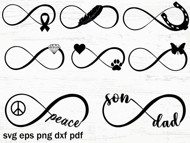 Infinity Love SVG: Family, Heart, Forever Designs (digital Files) - Etsy