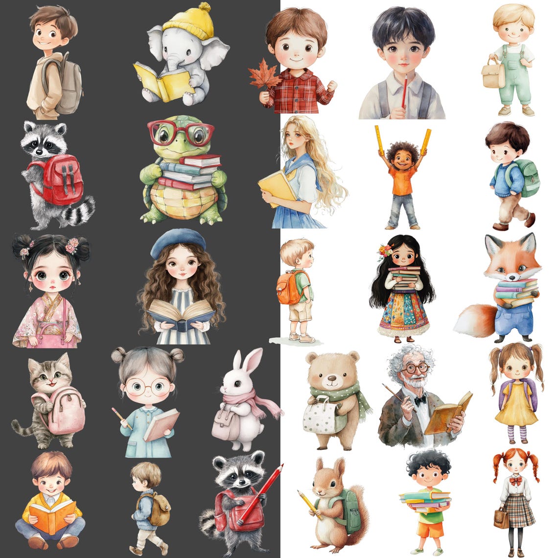 Back to School Clipart Mega Pack: 125 School Illustrations (PNG Digital ...