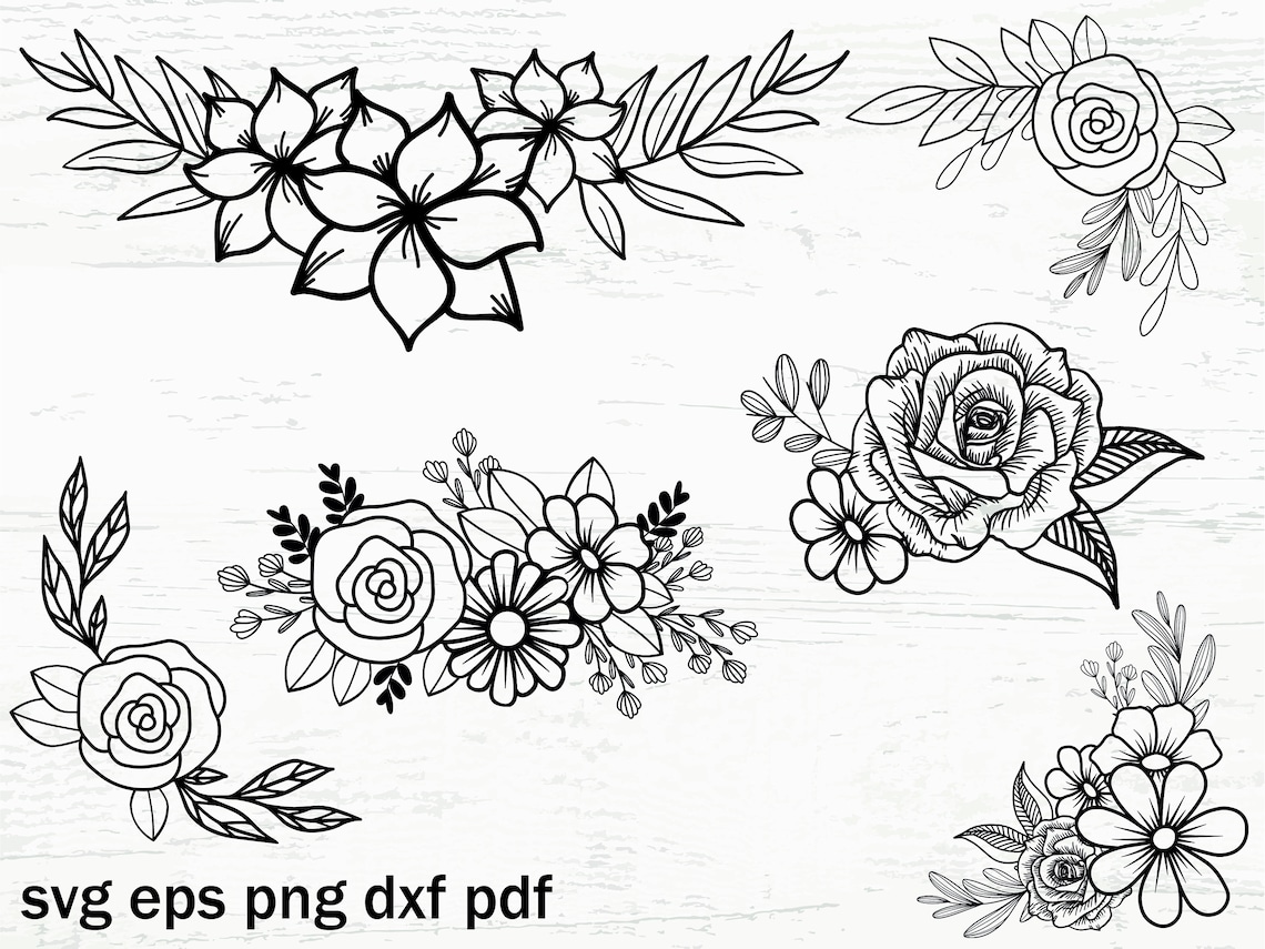 Flower SVG Files, Flower Cut Svg, Flower Cut File, Floral Svg Files ...