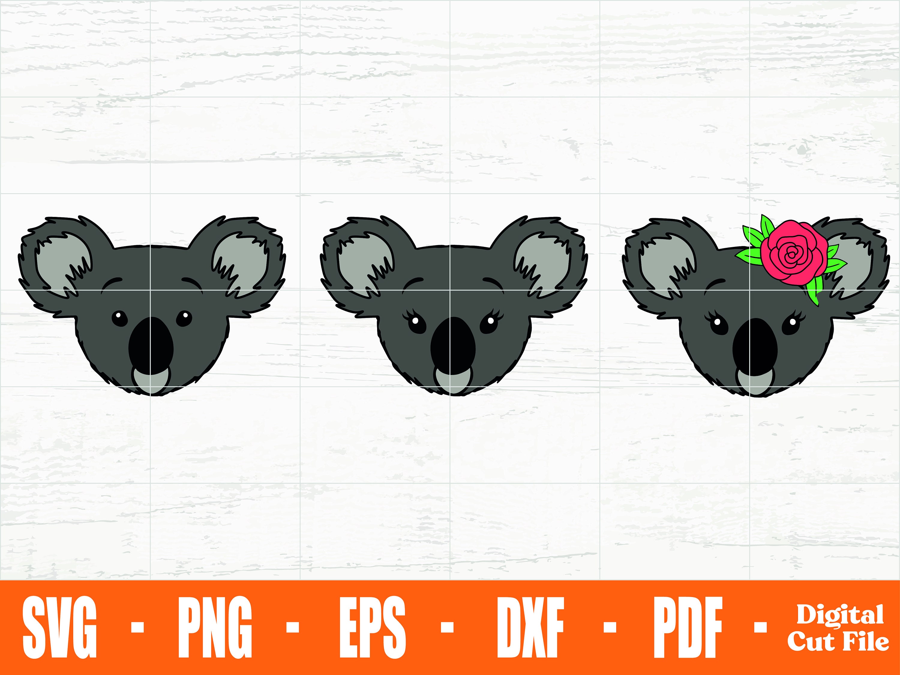 Koala Svg File Koala With Flower Crown SVG Cute Koala With - Etsy