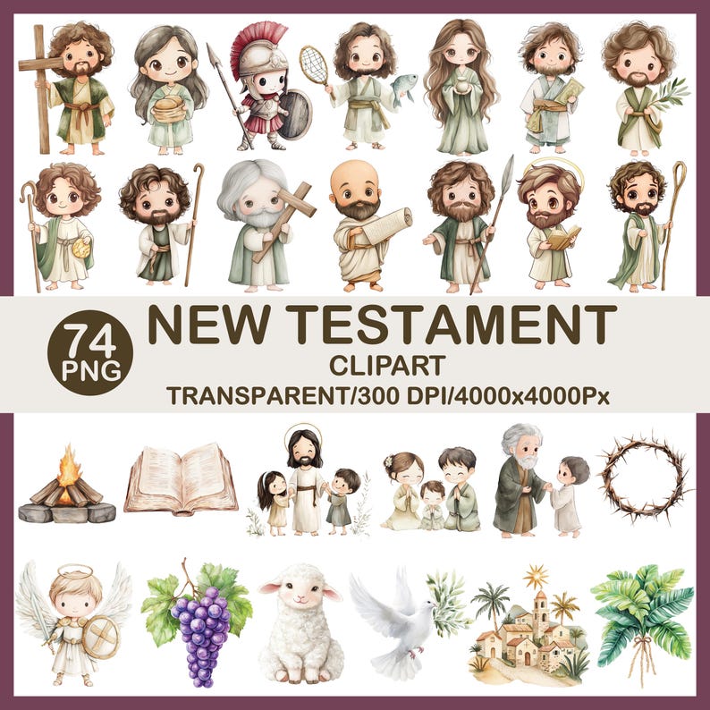 New Testament Clipart PNG | 74 Bible Character Clipart | Jesus ...