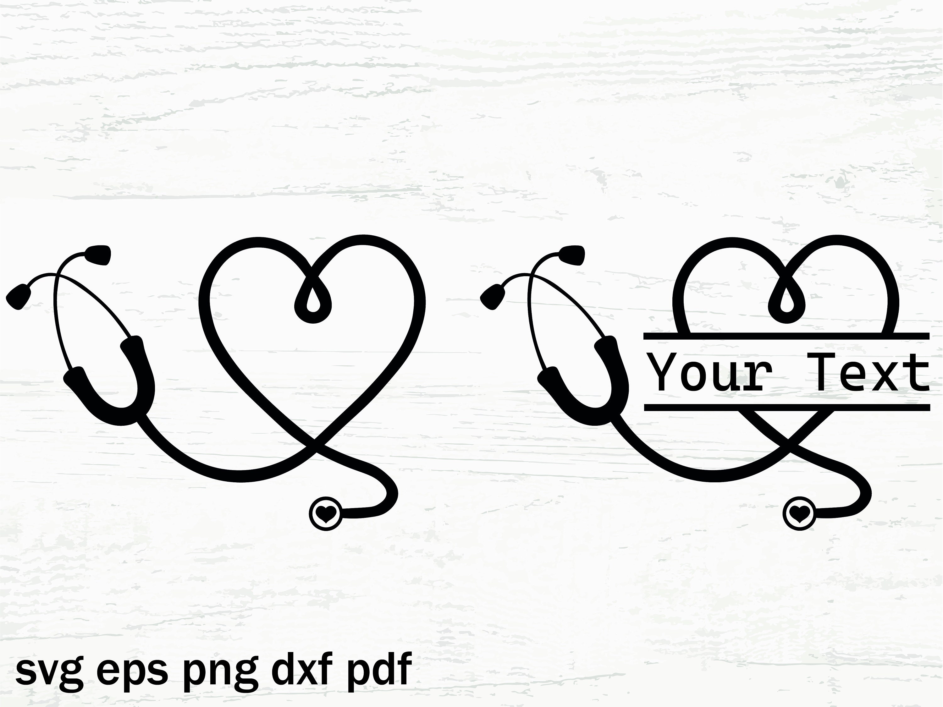 Stethoscope Split Monogram SVG: Floral Heartbeat Nurse Designs (digital ...