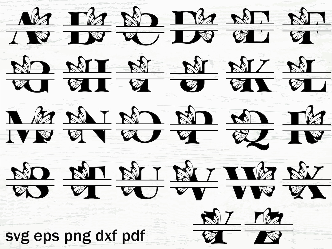 Split Monogram SVG, Classic Monogram SVG, DXF, Jpg, Png, Eps, Split ...