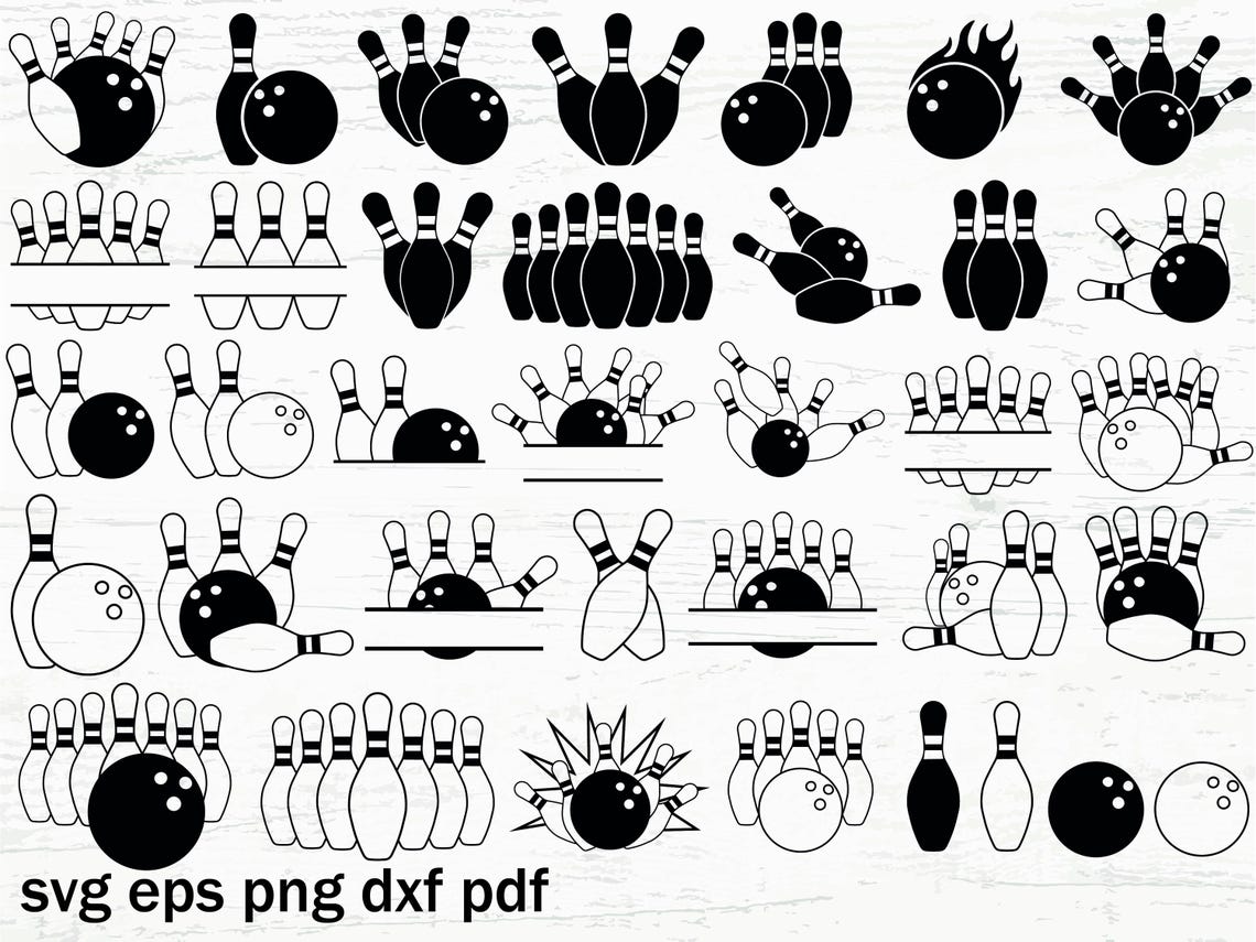 Bowling SVG Bundle, Bowling Svg, Bowling Split Monogram Svg, Bowling ...
