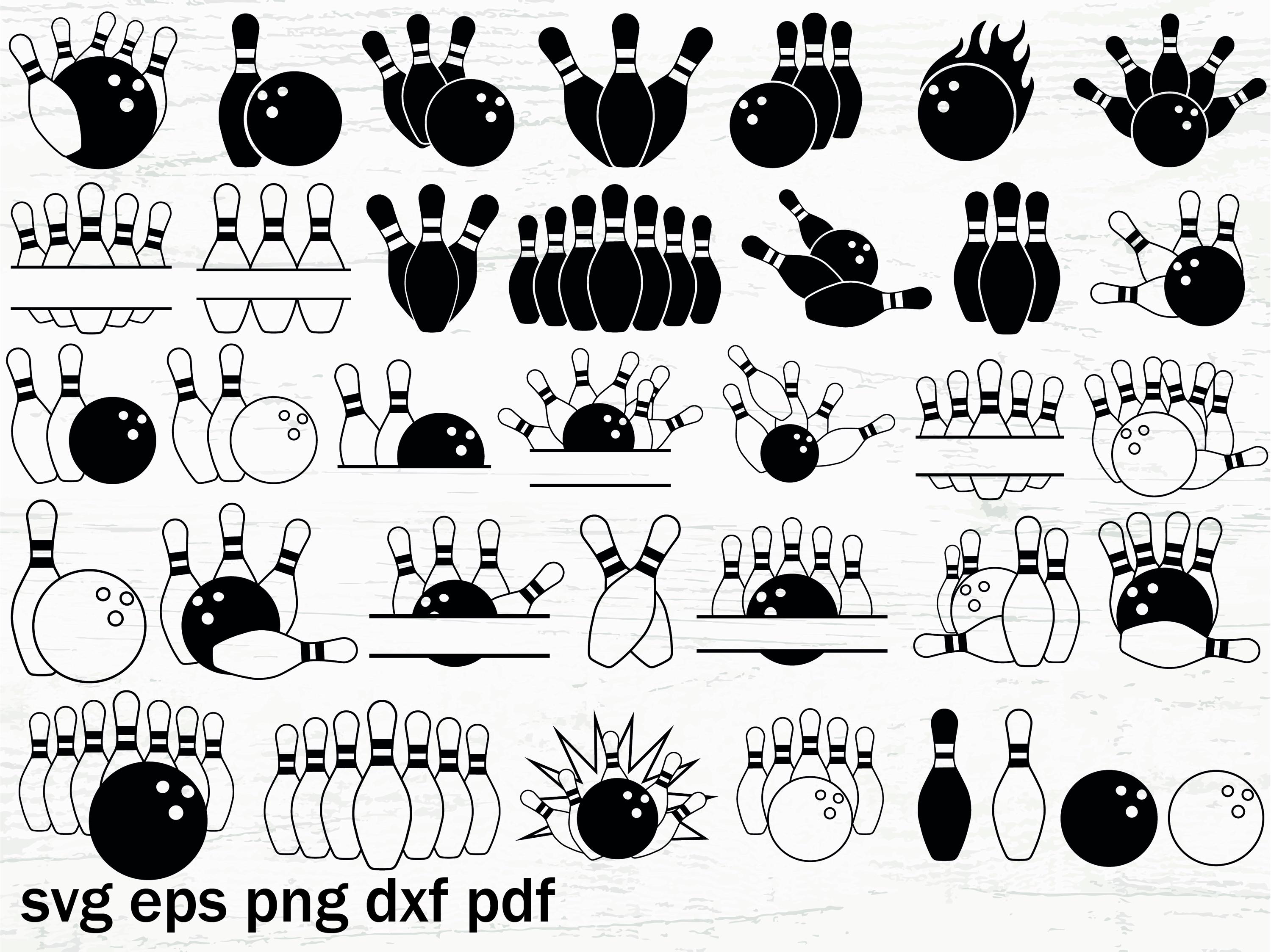 Bowling SVG Bundle, Bowling Svg, Bowling Split Monogram Svg, Bowling ...