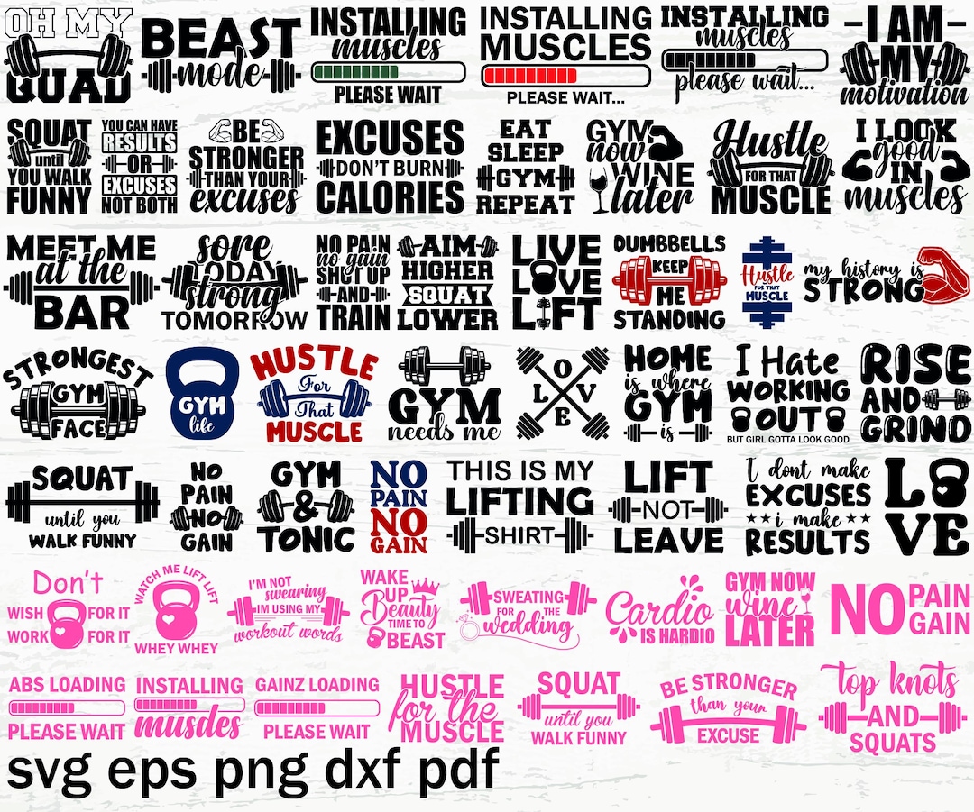 Gym SVG, Workout SVG, Fitness SVG, Gym Motivation Svg, Gym Cut File ...