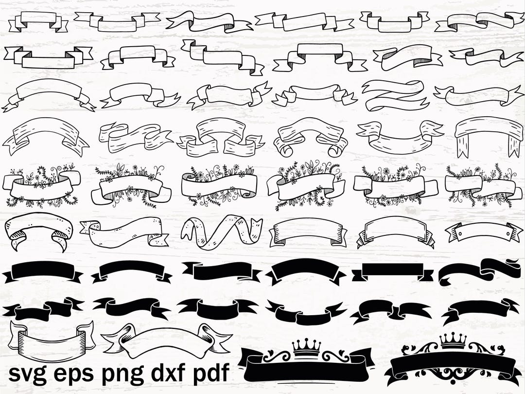Banner Svg Bundle, Banner Clipart, Banners Png, Ribbon, Label, Scroll ...