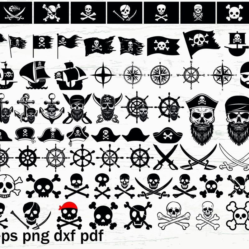 Pirate Flag Editable - Etsy UK