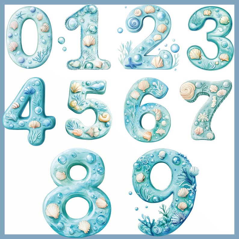 Under the Sea Clipart Bundle, Watercolor Ocean Animals PNG Set (digital ...