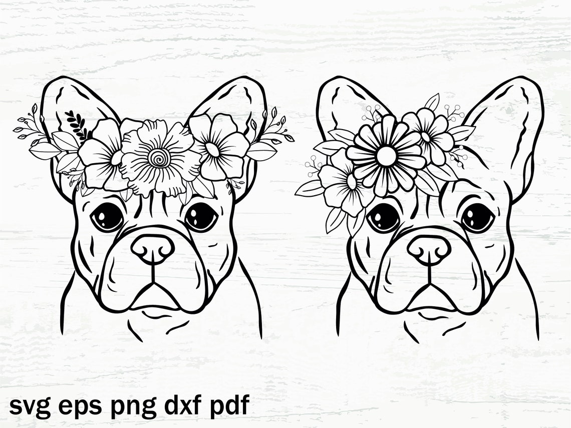 Frenchie Svg File, Dog Svg File, French Bulldog Svg, Animal Face Svg ...