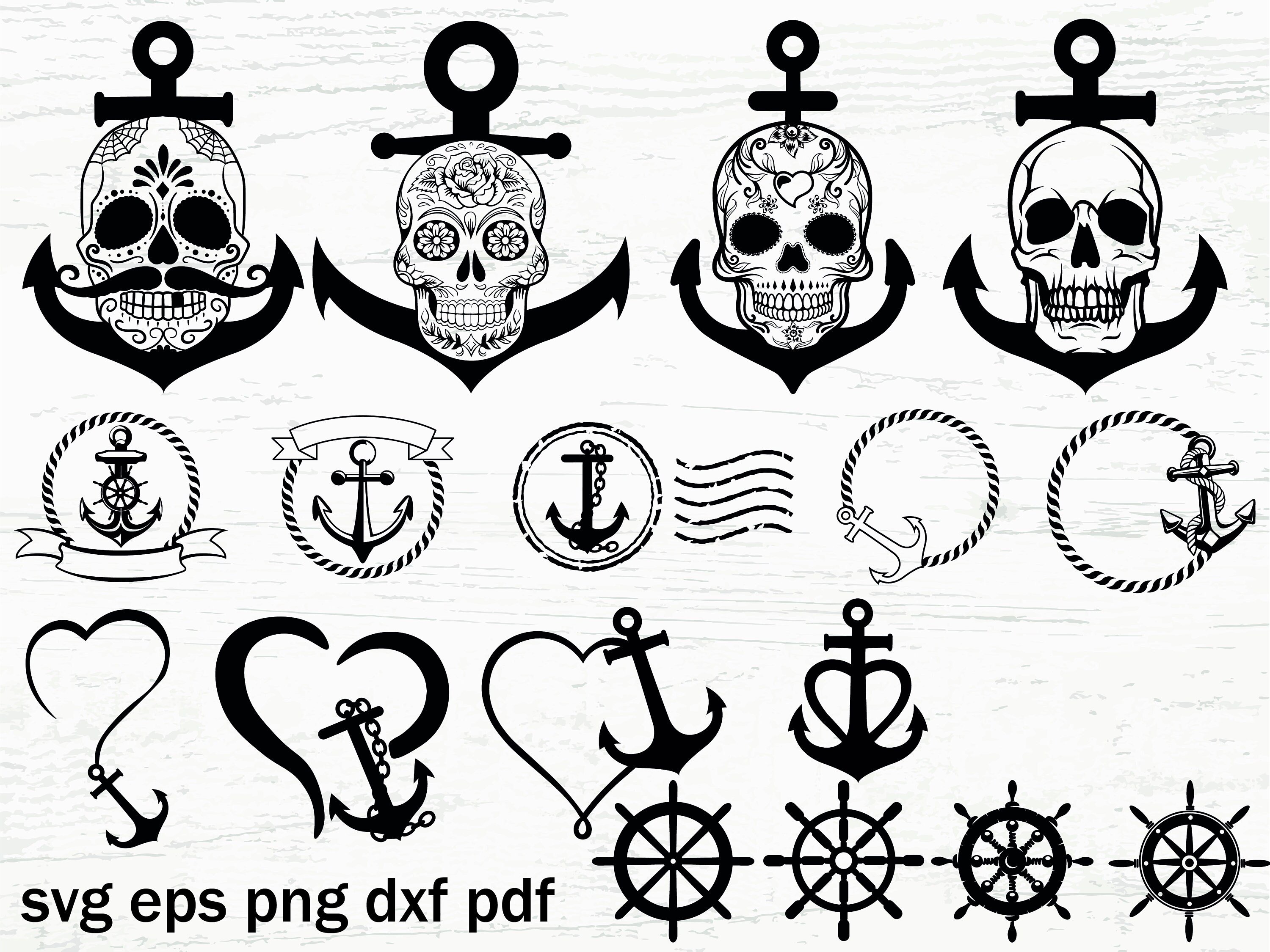 Anchor SVG Bundle: Nautical Clipart, Split Name Frame (cut Files) - Etsy