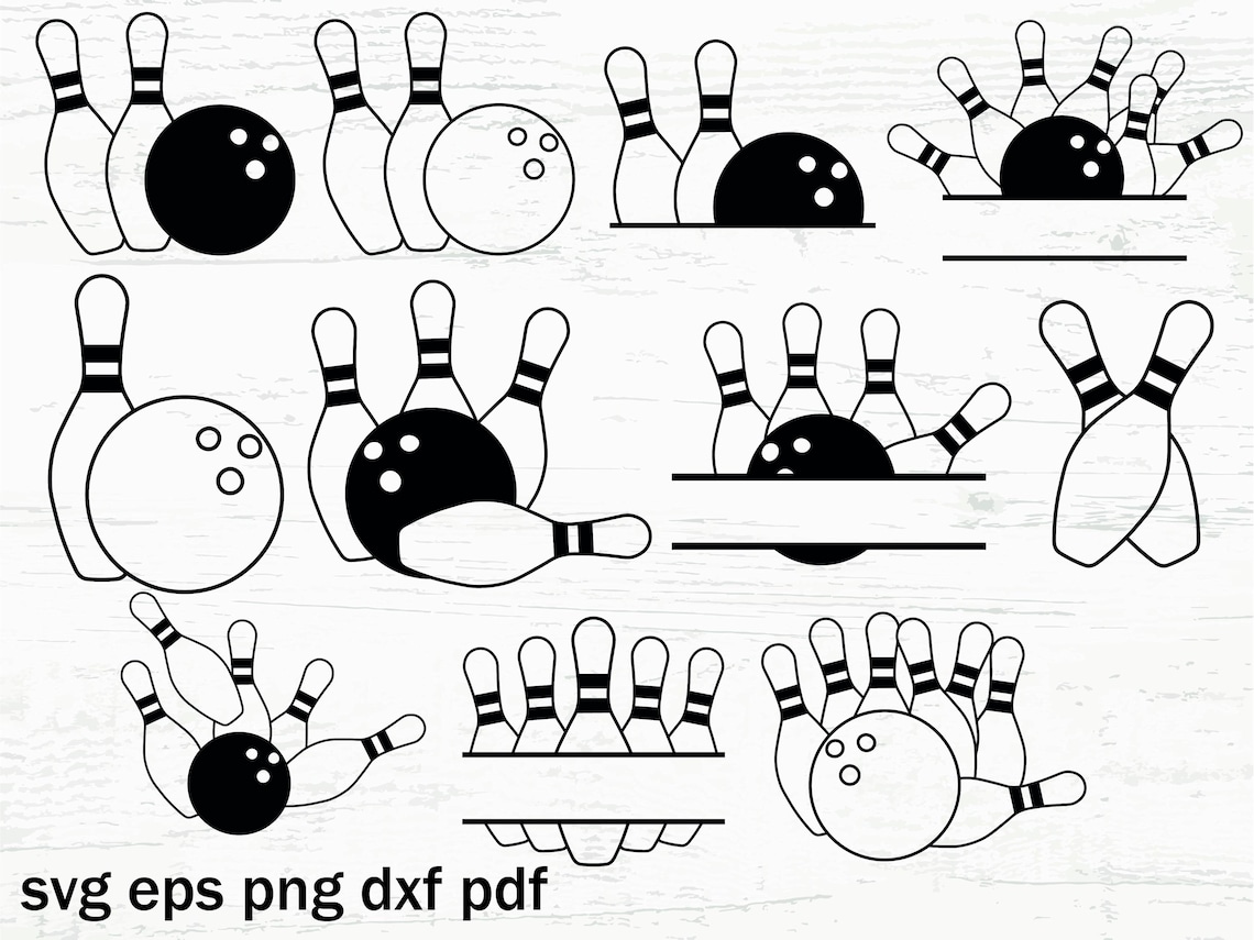 Bowling SVG Bundle, Bowling Svg, Bowling Split Monogram Svg, Bowling ...