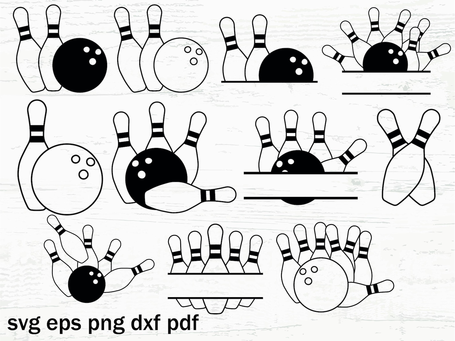 Bowling SVG Bundle, Bowling Svg, Bowling Split Monogram Svg, Bowling ...