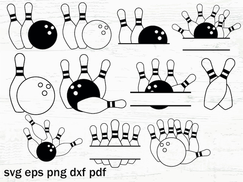 Bowling SVG Bundle, Bowling Svg, Bowling Split Monogram Svg, Bowling ...