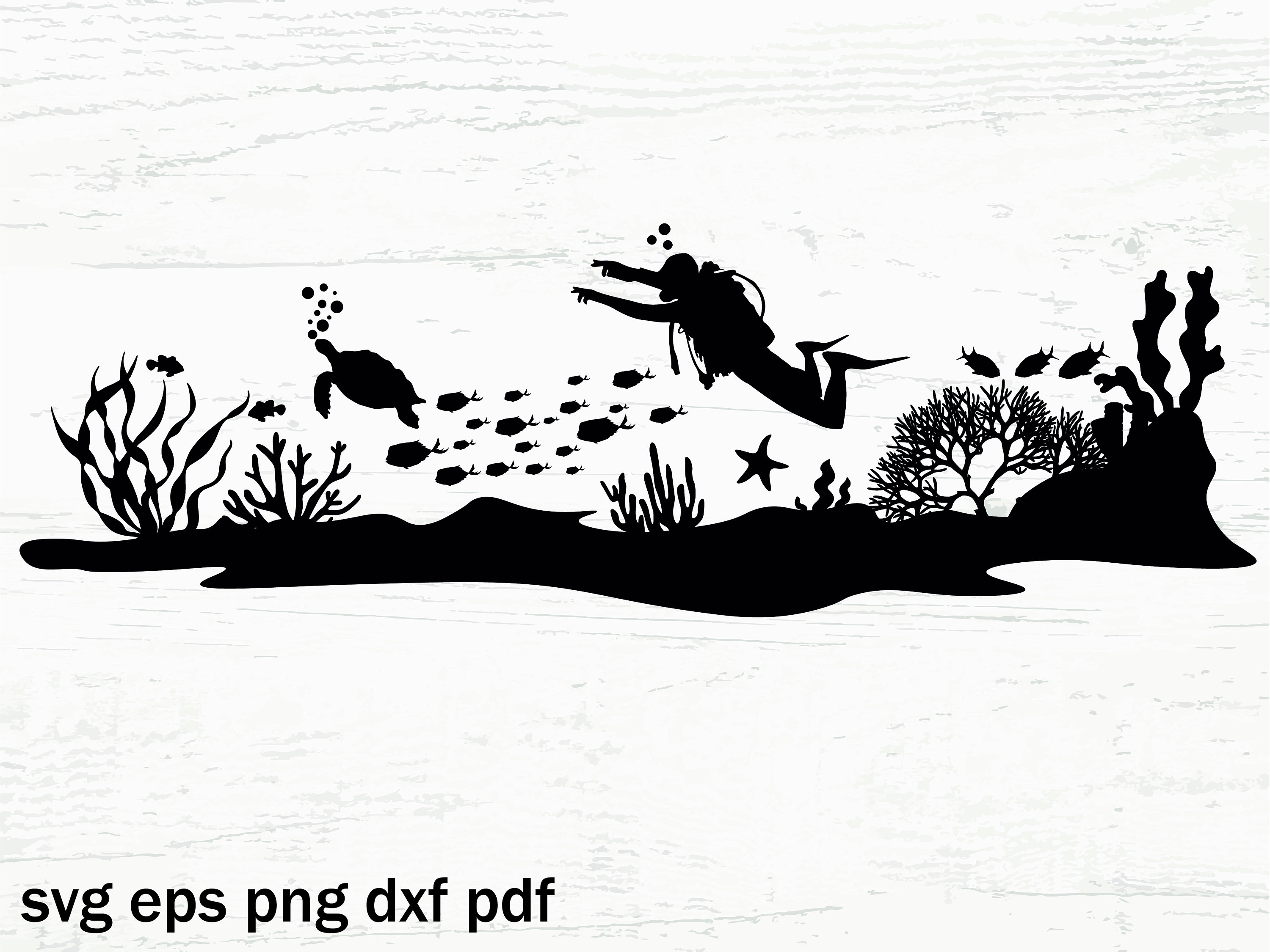 Sea Scene Svg, Undersea With Fish Svg, Corals Reef Svg, Seaweed Svg ...