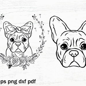 Frenchie Svg File, Dog Svg File, French Bulldog Svg, Animal Face Svg ...