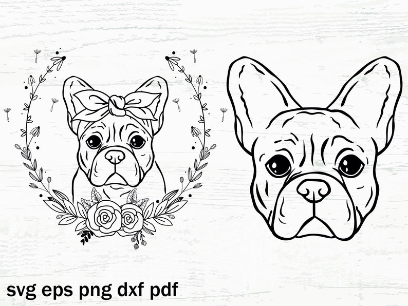 Frenchie Svg File, Dog Svg File, French Bulldog Svg, Animal Face Svg ...