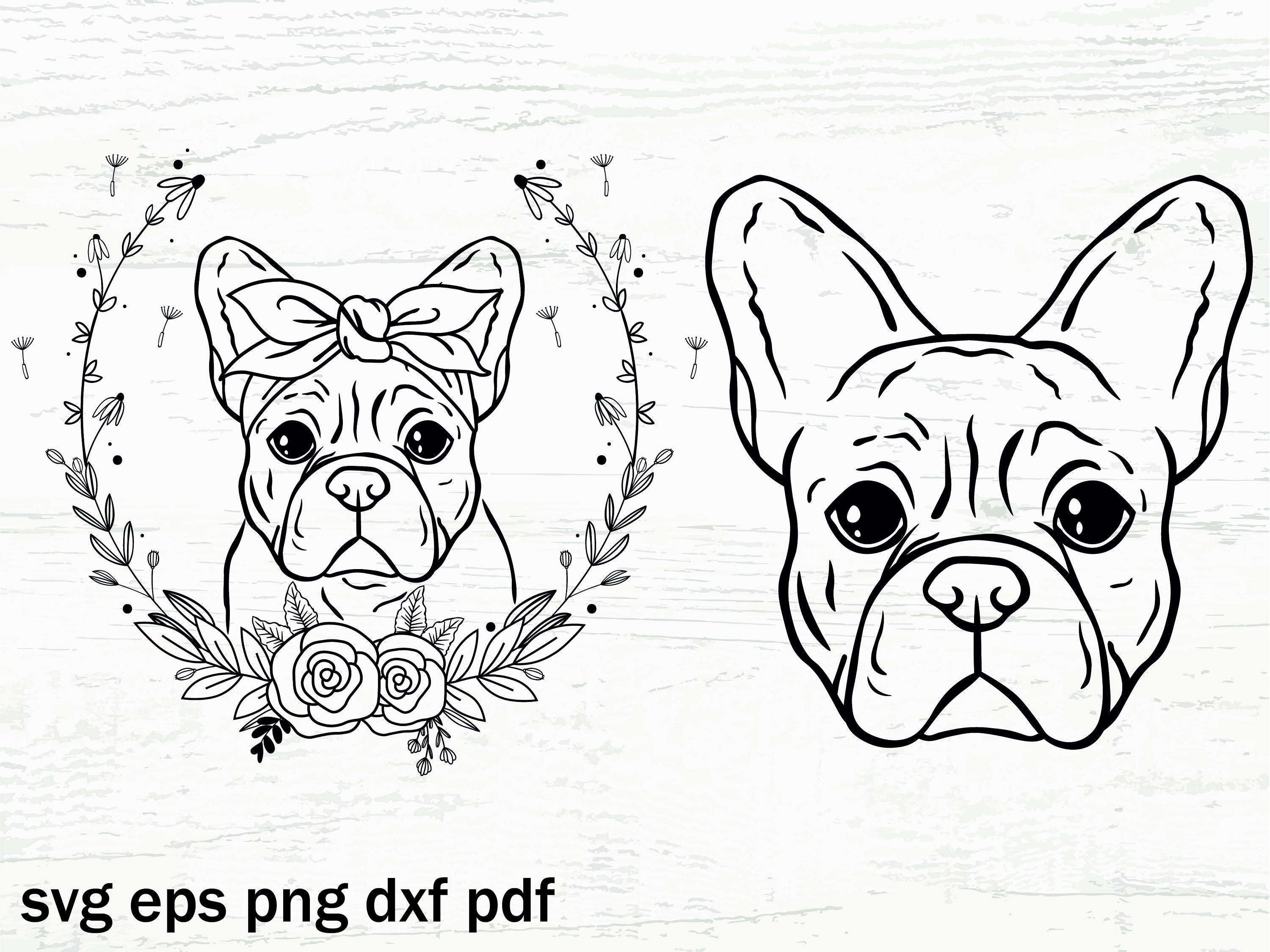 Frenchie Svg File, Dog Svg File, French Bulldog Svg, Animal Face Svg ...