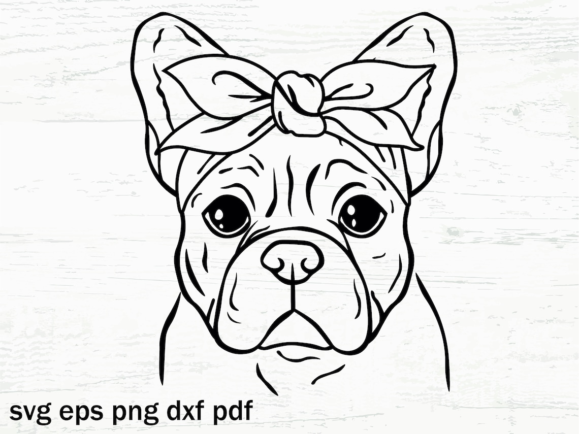 Frenchie Svg File, Dog Svg File, French Bulldog Svg, Animal Face Svg ...