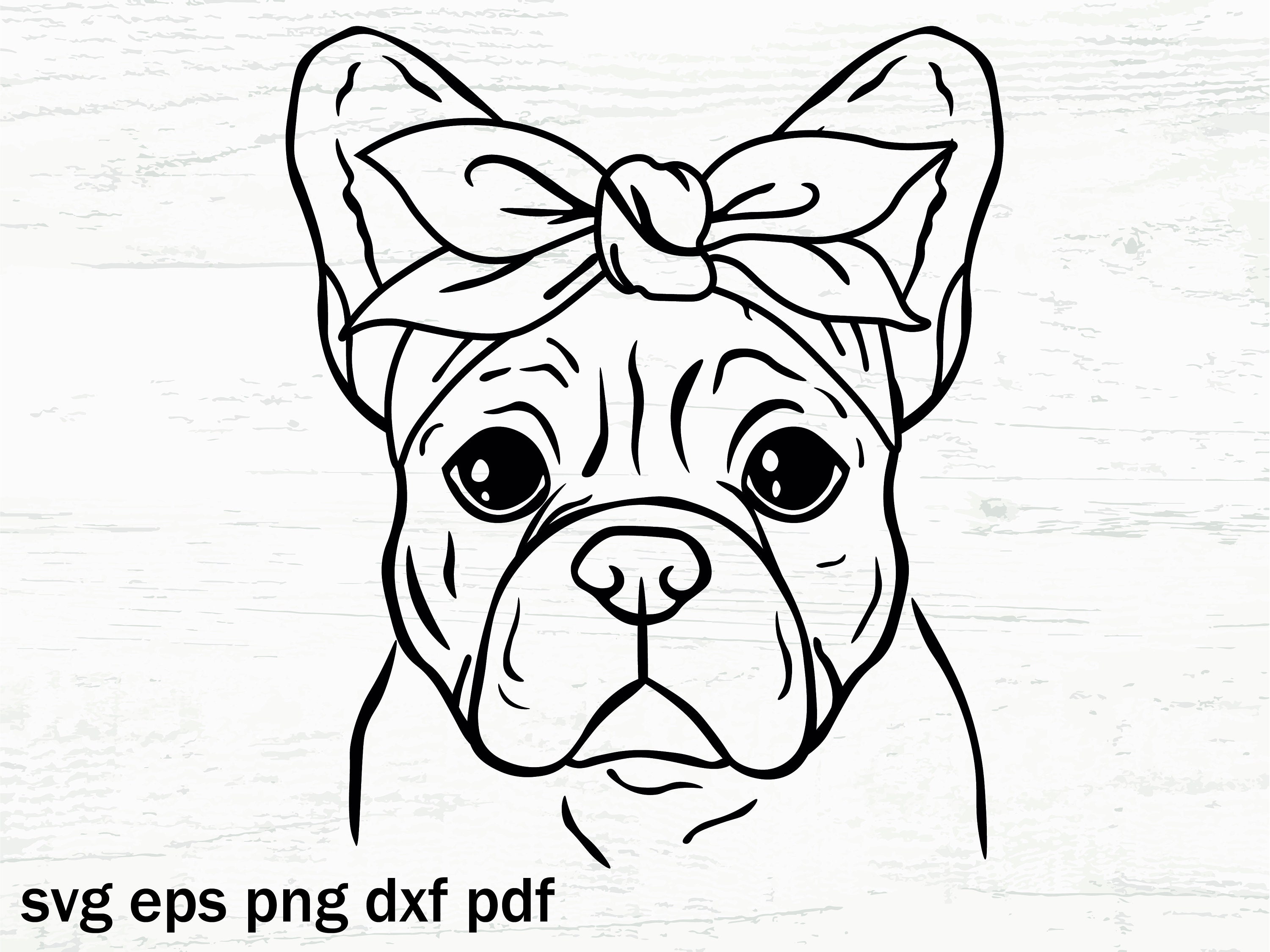 Frenchie Svg File, Dog Svg File, French Bulldog Svg, Animal Face Svg ...