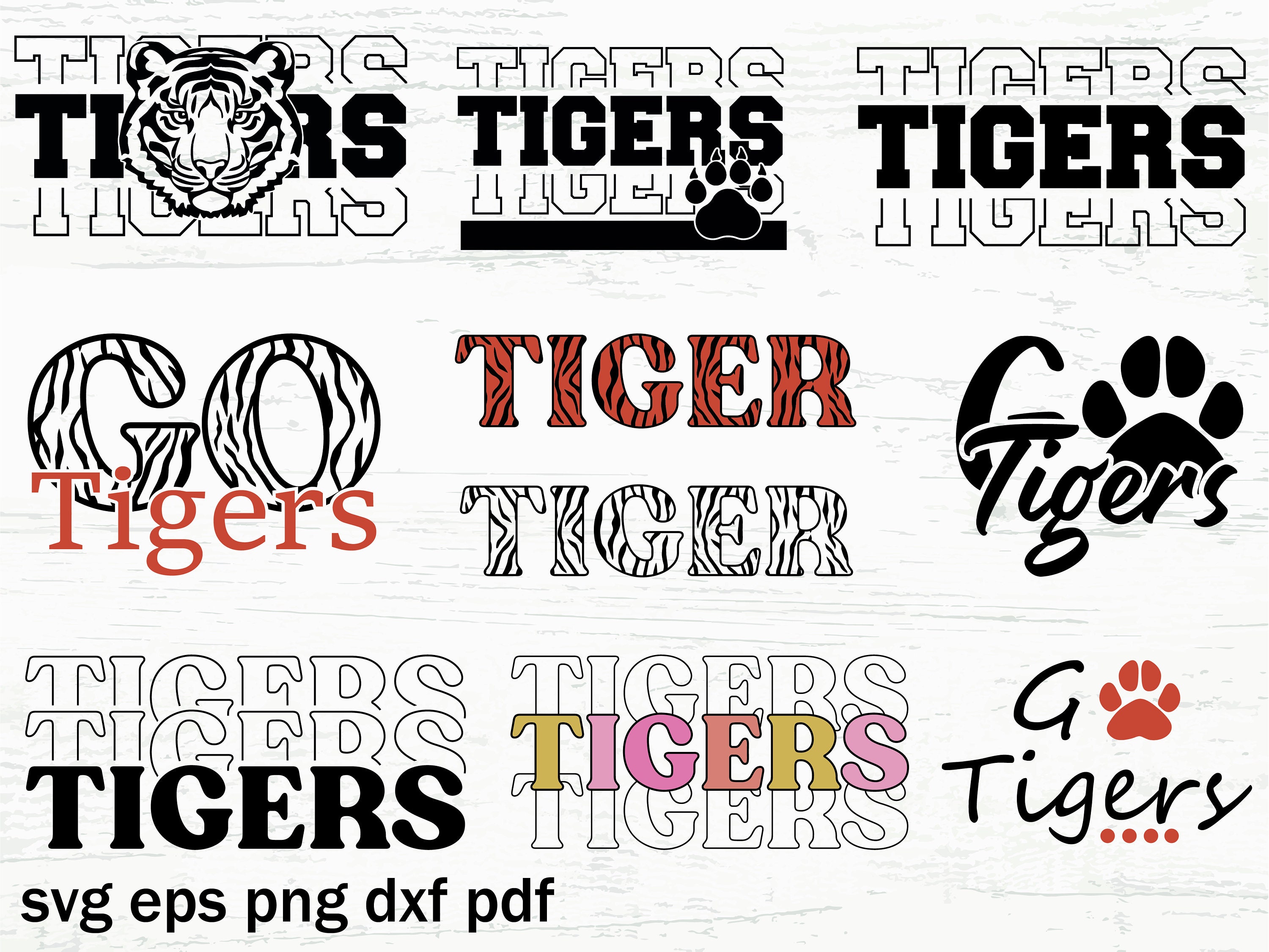 Tigers SVG Bundle, School Spirit Shirt Svg, Tiger Head Svg, High School ...
