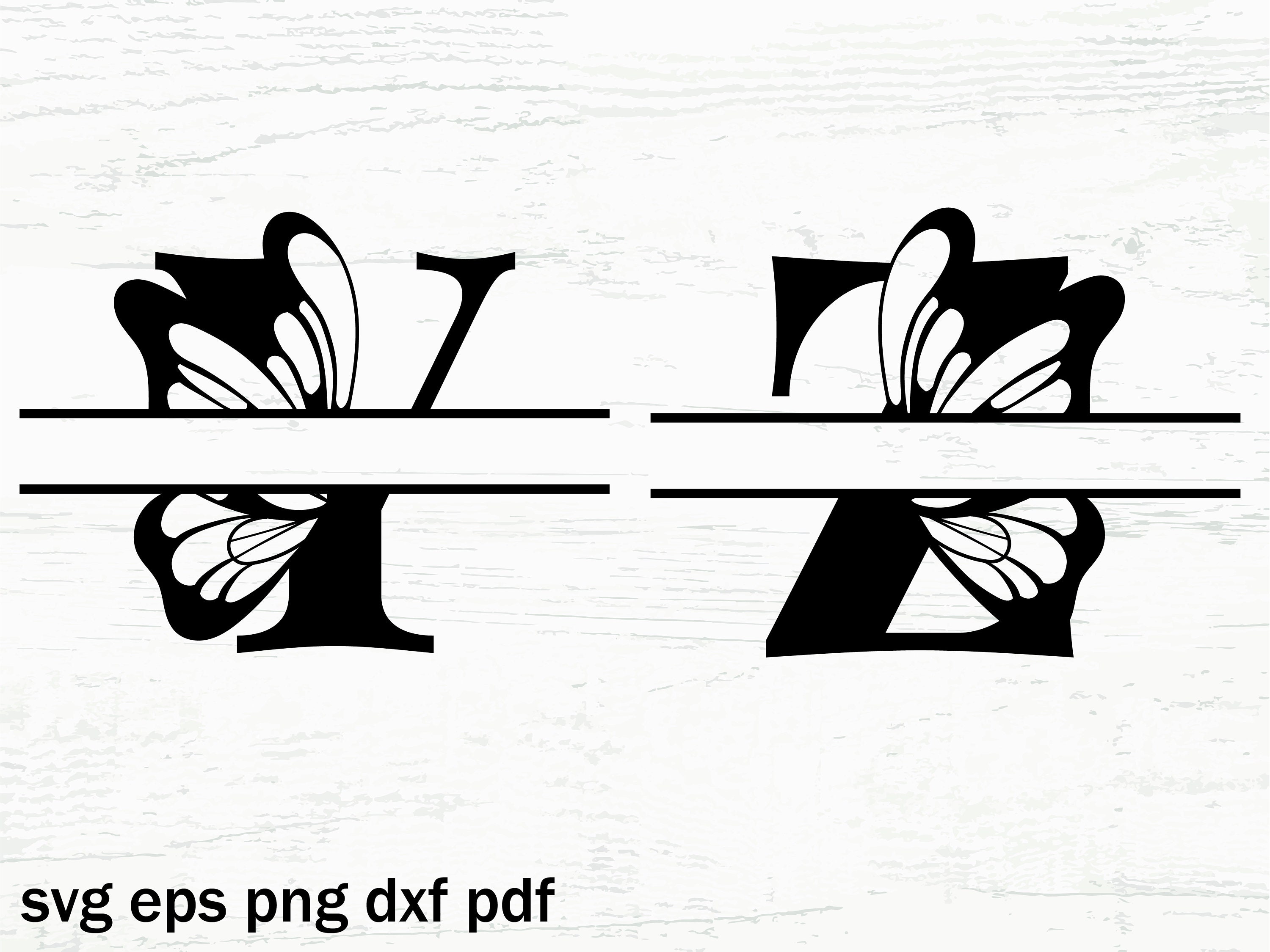 Split Monogram SVG, Classic Monogram SVG, DXF, Jpg, Png, Eps, Split ...