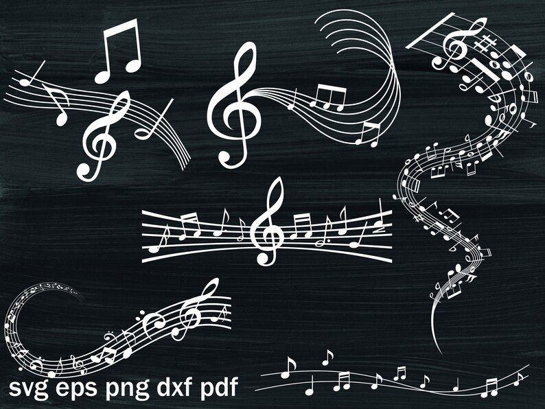 Musical Notes Svg, Music Svg, Music Sheet Svg, Silhouette, Music Keys ...