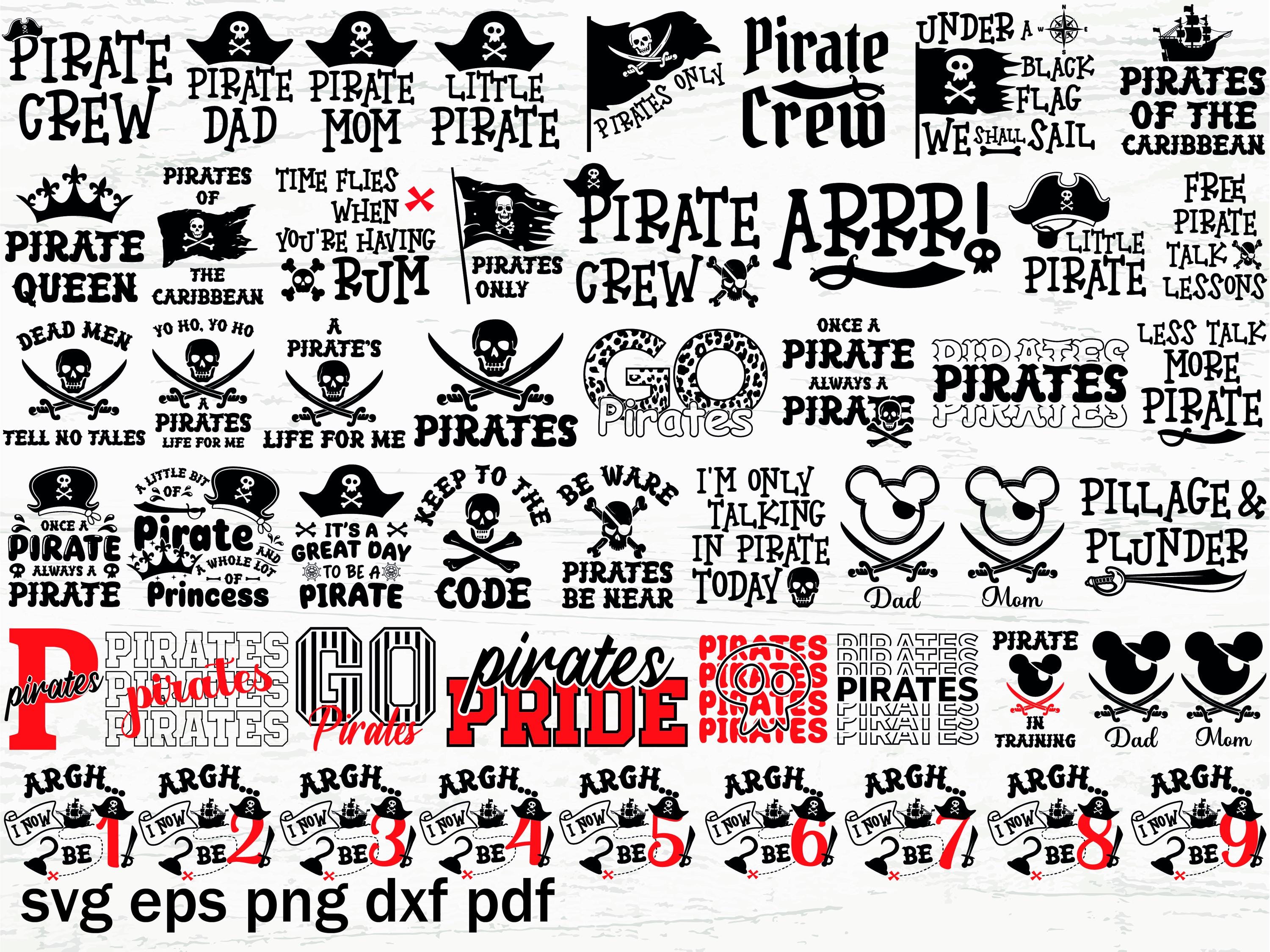 Pirate SVG Bundle: Pirate Ship, Crew, Birthday Cut Files - Etsy