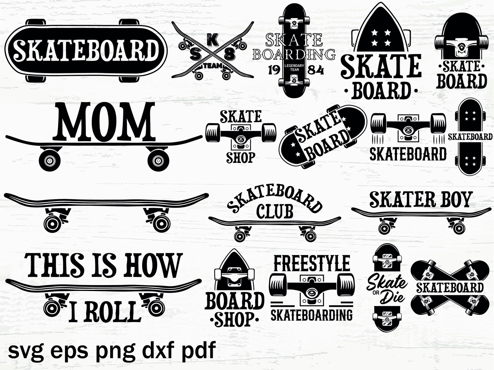 Skateboard Svg Png Bundle, Skateboard Svg, Skateboard Wall Art, Skater ...